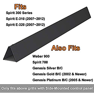 DELSbbq 5-Pack 22.5-inch Porcelain Steel Flavorizer Bars(16 Ga.), Replacement for Weber Genesis Silver B and C, Spirit 700, Gold B & C, Genesis Platinum B & C and 900 Grill