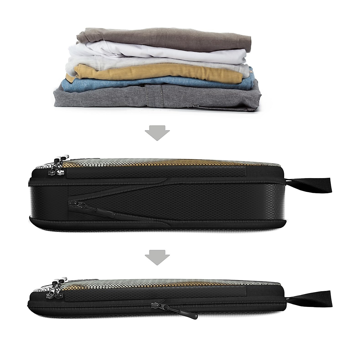 4pc Small Compression Packing Cubes for Suitcases - Carry-on & Compression Cubes - Luggage Packing Bags for Travel