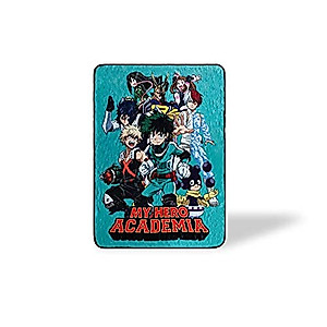 JUST FUNKY My Hero Academia U.A. Academy Heroes Large Anime Fleece Throw Blanket | Official My Hero Academia Throw Blanket | Collectible Anime Throw Blanket | Measures 60 x 45 Inches