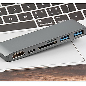 Convenient and Practical WS-15 6 in 1 Type-C to HDMI + USB 3.0 x 2 + SD + TF + PD HUB Converter