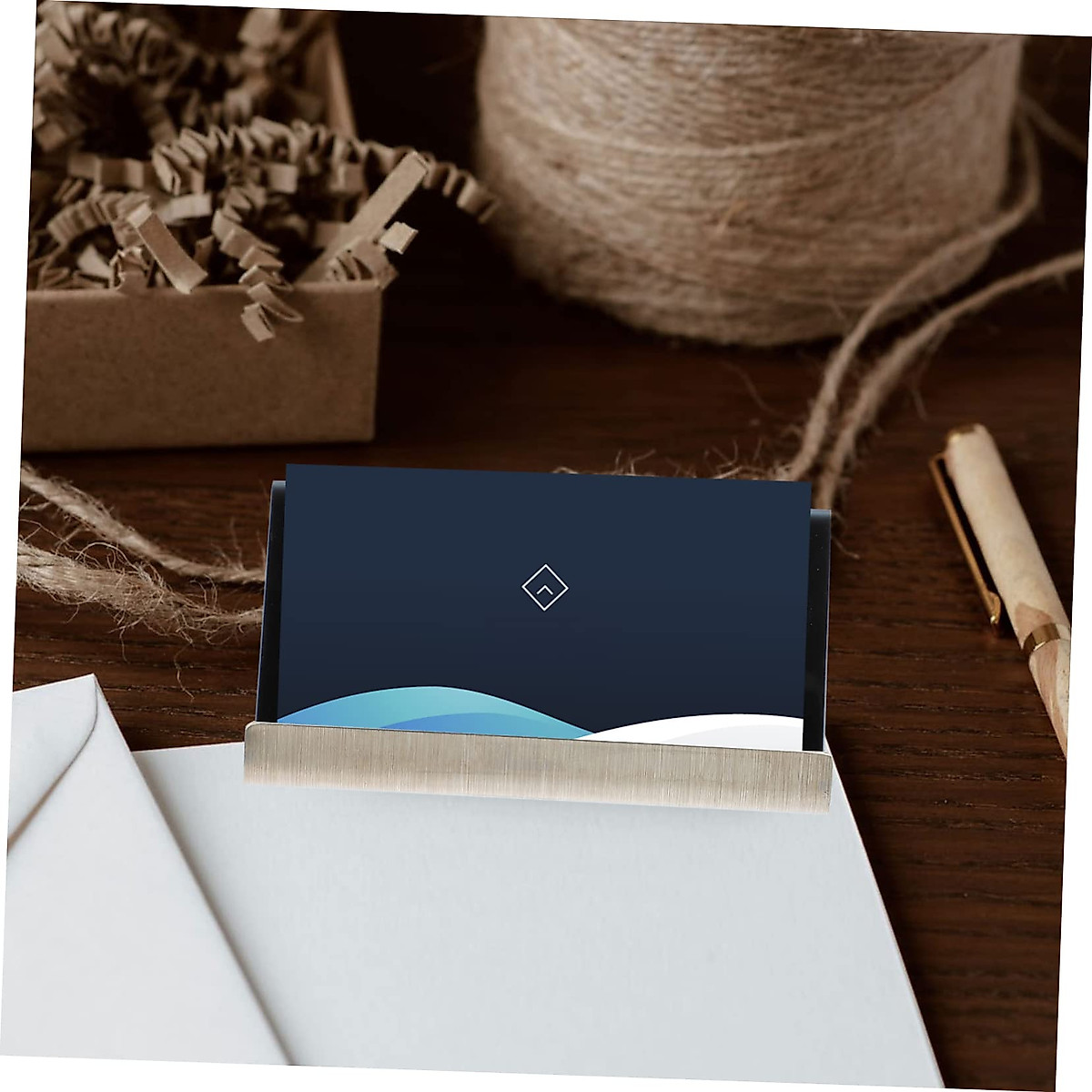 LALAFINA card protector Storage Professional PU Leather case Card package Office Supplies Mobile phone holder Metal ID Organizer Wallet business card Stainless steel