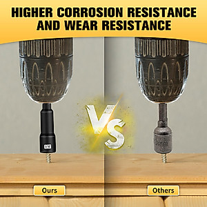 BOEN 1/4 inch Magnetic Nut Driver Set, 3 Piece Impact Drill Driver Bit Set, Size 1/4", 5/16", 3/8", Quick-Change Hex Shank SAE Nut Driver, Cr-V Steel, Black Manganese Phosphate Coating