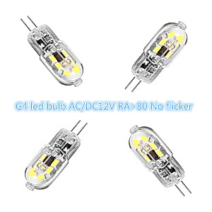 𝐒𝐫𝐢𝐨𝐦𝐧𝐲 G4 LED Bulb 12V G4 Bi Pin Bulb 2W Equivalent to Halogen lamp 20W, 6000K White Light, Non-dimmable, Suitable for Landscape Bulbs 10-Pack