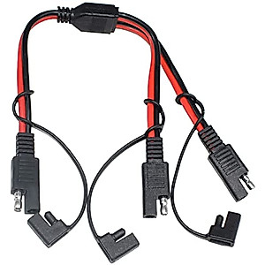 LIXINTIAN 10AWG SAE DC Power Automotive Connector Cable Y Splitter 1 to 2 SAE Extension Cable, Fit for Suitable for Solar Battery Connection and Transfer -40cm