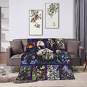 Christmas Blanket Flannel Halloween Throw Blanket Ultra Soft Warm Plush Bedding for Couch Bed Living Room Sofa Kids Children Adults Gifts 60"X50"