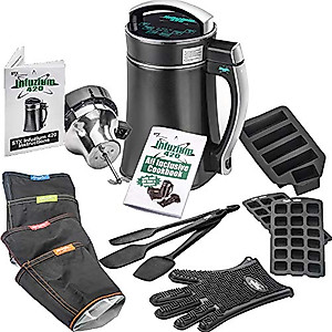 STX Infuzium 420 Butter-Oil-Tincture Infuser Maker Machine Premium Pack • 2 to 10 Sticks Butter • 4 Filters, 3 Spatulas, Silicone Glove, Butter Mold, 2 Gummy Molds Plus our Infuzium 48 Page Cookbook