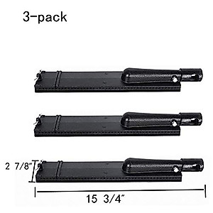 GGC 15 3/4 inch cast Iron Burner Replacement for Australian, Baker and Chef, Barbeques Galore (Turbo), Centro, Charbroil, Coleman, Costco, Glen Canyon, Grand Hall, Nexgrill and Other Grills(3 Packs)