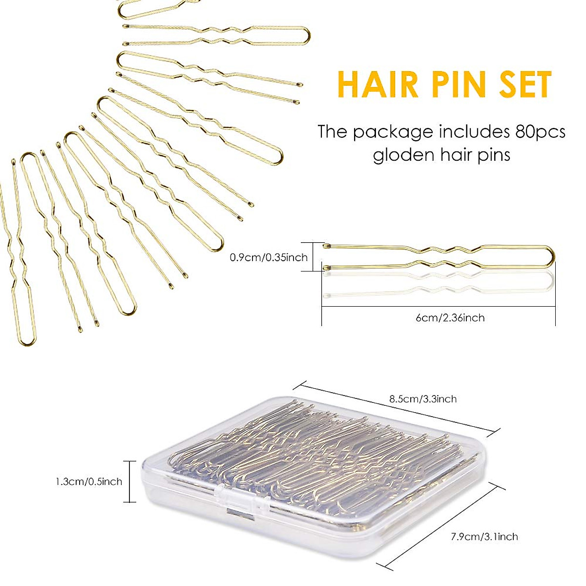 Blonde Bobby Pins, MORGLES Blonde Hair Pins Bobby Pins Blonde Hair Pins for Buns Ballet Bun Pins for Women Girls with Box-80 count (2.4 inch)