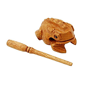 Flybloom Percussion Instruments Wooden Frog Natural Wood Musical Instrument.