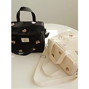 RICHTRUE Kawaii Lunch Bag for Girls Lunch Box Insulated Cute Lunch Bags for Women Insulated Lunch Box for Kids (Beige 2)