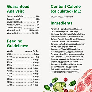 ULTIMATE PET NUTRITION Nutra Complete, 100% Freeze Dried Veterinarian Formulated Raw Dog Food with Antioxidants Prebiotics and Amino Acids, (Pork, 16 OZ)