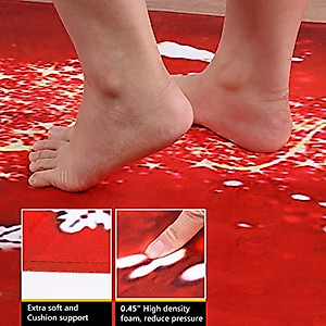 Bullpiano Christmas Reindeer, Xmas Tree,Stocks Floor Runner Area Rugs Non-Slip Floor Mat Doormats Living Room Bedroom