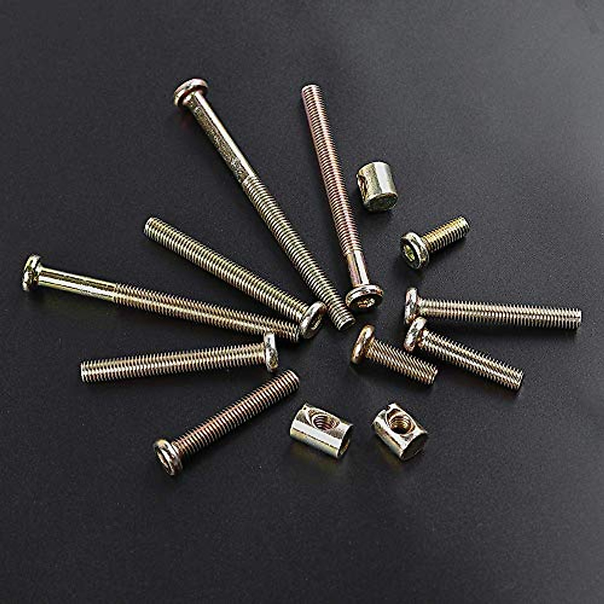 Crib Screws and Bolts Replacement Hardware Kit - Baby Bed Screws 85mm 75mm 70mm 55mm 50mm 45mm 40mm 30mm 20mm 16mm M6 Replacement Bolts Barrel Nuts for Baby Toddler Bed Crib Furniture