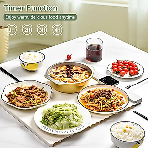 Electric Warming Tray for Food, Foldable Roll up Silicone Heating Mat for Parties Buffet with 5 Temperature Settings - Portable Food Warmers for Restaurants, Home Everyday Use