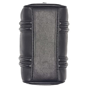 Calvin Klein Blake Top Zip Mini Satchel Crossbody, Black/Silver,One Size