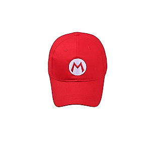 VELLOW Adjustable Baseball Cap Red Embroidered Cap Sun Hat Adult Kids Cosplay Hat