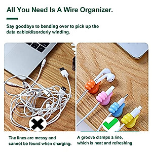 Aunnow Thumbs Up Wall Hook-20 Pcs Silicone Toothbrush Holder Self Adhesive Hooks for Cable Clips,Shower Razor Holder for Wall Sticky Hooks for Kitchen Bathroom Home Office Storage