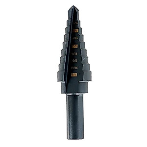 findmall 5Pcs Step Drill Bit Set 50 Sizes 1/8-1-3/8 Inch M2 High Speed Steel Black Oxide Step Drill Bit Fit for Electrical Plumbing and DIY Lovers