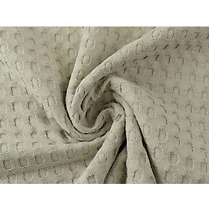 Minerva Big Cotton Waffle Fabric Khaki - per Yard