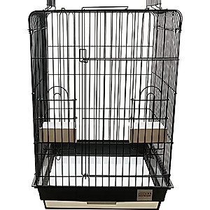 ES 1818 PBK Parrot CAGE by Kings Cages 18x18x27 Bird Cages Toy Toys Cockatiel Conure Caique (Black)