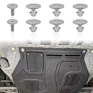 Engine Lower Cover Pin Screws, 6PCS Radiator Engine Access Cover Pin Clip Screw 90674-TY2-A01 and 2PCS Lower Engine Cover Bolt 90105-TBA-A00, Compatible with Honda Accord CRV Civic(1 Set, 8Pcs)