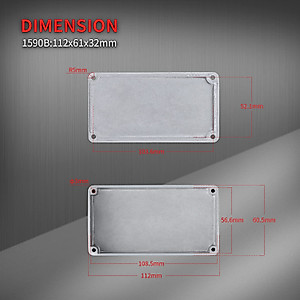 DaierTek 1590B Stomp Box Guitar Pedal Enclosure 112x61x32 MM Aluminum Guitar Pedal Box Diecast Stomp Box Case Unfinished Toggle Switch Box