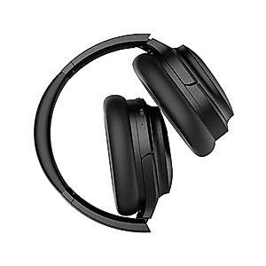 Qisebin Active Noise Cancelling Headphones, SE7 Bluetooth Headphones with Microphone Deep Bass Wireless Headphones Over Ear, Comfortable Protein Earpads, 30 Hours Playtime for Travel/Work, Black