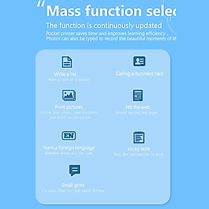 Mini Pocket Sticker Printer Portable Bluetooth Printer with 1 Rolls Paper for Journal, Memo, Photo, DIY Scrapbook