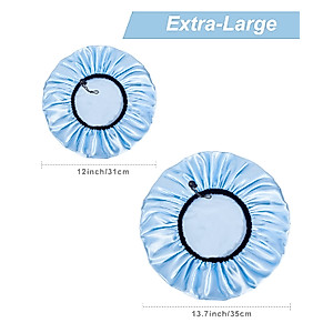 Auban Shower Cap for Women, Adjustable Reusable, Extra Large, Double-Layer Waterproof Bathing cap, Waterproof Exterior, EVA Lining, Hair Cap for All Hair lengths, 3 Colors