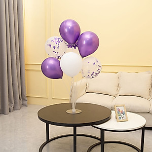 ZJDHPTY Purple Balloon Stand Centerpiece Table Decorations for Birthday Bridal Shower Wedding Engagement Mother's Day Graduation Halloween Party Decorations(Purple set4)