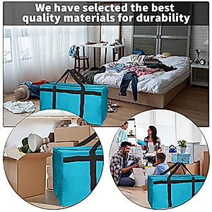 SKRYUIE Heavy-duty Oversized Storage Bag Tote Bag Reusable Mobile Bag, Light Green Moving Bag, Clothes Storage Belt, Strong Zipper and Handle, Can Be Used for Storage, University Dormitories
