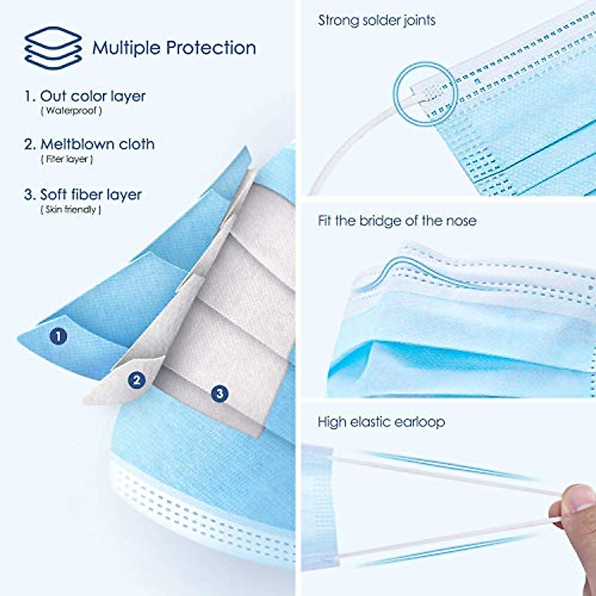 Disposable Face Masks, Yassk 3 Layer Butterfly Printed Face Masks with Elastic Ear Loop, Breathable Masks-Dust Air Pollution Protection for Adults (Butterfly-C)