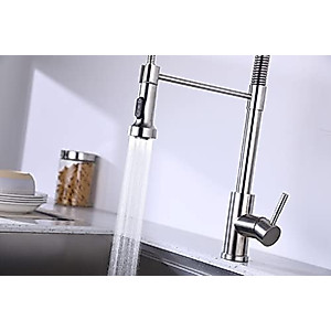 Pull Down Faucet Head Replacement With 3 Function Faucet Spray Head,Slothsource Stainless Steel Kitchen,G1/2 Connector, Brushed Nickel