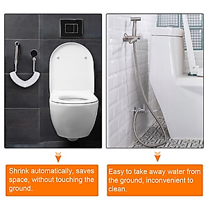 uxcell Spring Flexible Shower Hose, 2.5 Meter/98-inches Plastic Telescopic Shower Hose for Water Plumbing Toilet Bidet Sprayer Gun Bathroom Spiral Flexible Shower, White