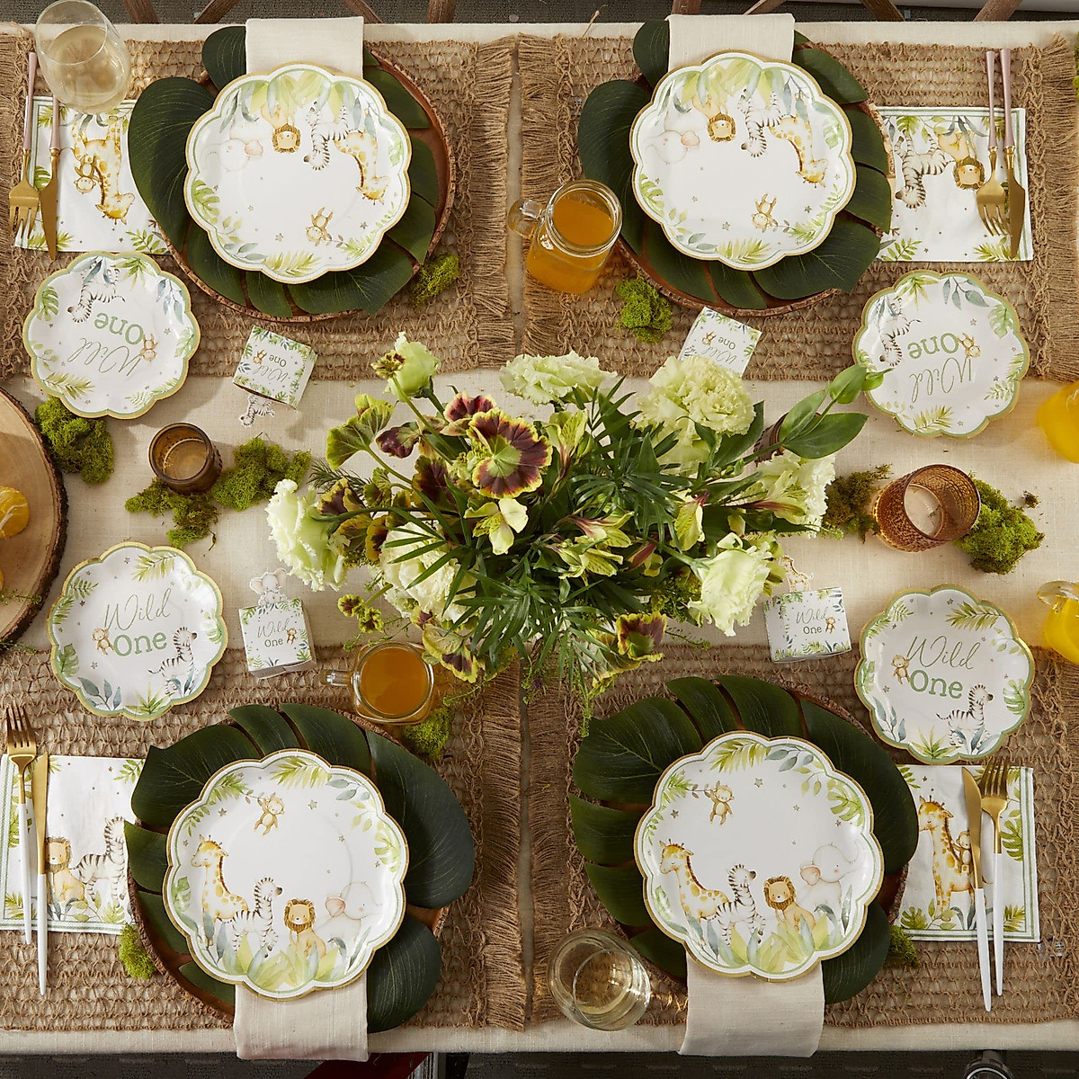 Kate Aspen Safari Baby Favor Box/Party Goodie Bag/Take Home Gift (Set of 24) Perfect for Jungle Animal Baby Showers & Birthdays