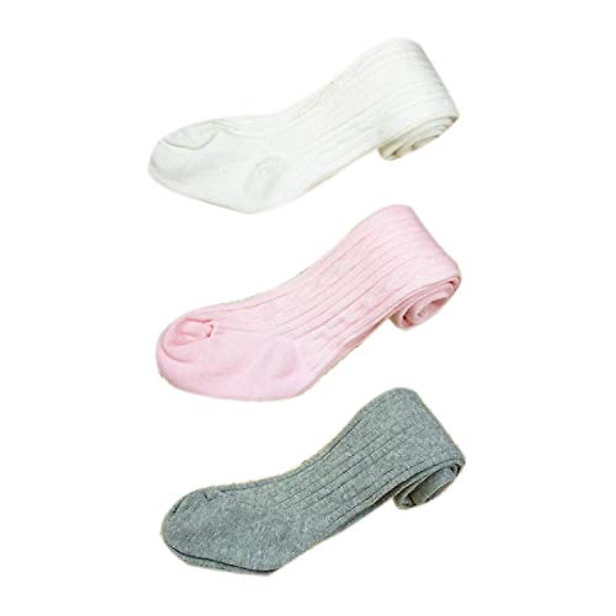 Kaariss 3 Pairs Infant Baby Toddler Girls Tights Toddler Knit Cotton Leggings