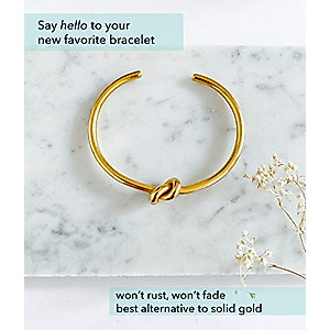 Altitude Boutique Knot Bangle Bracelet Thick 18K Gold Plated (Gold)