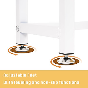 uyoyous Computer Desktop Bookshelf 2-Tier Multipurpose Wood Desk Hutch Bookcase for Computer Desk with Adjustable Shelf Display Rack Organizer, White