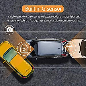 ORSKEY Dash Cam for Cars Front and Rear 1080P Full HD in Car Camera Dual Lens Dashcam for Cars 170 Wide Angle with Loop Recording and G-Sensor