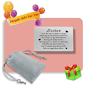 Sister Engraving Wallet Card Sister Gifts from Sister Brother Soul Sisters Bestie Gift for Women Birthday Gifts for Little Sisters Friendship Gifts for Friend BFF Gifts Christmas Thanksgiving Present
