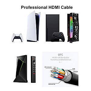 10k 8k 4k HDMI 2.1 Cable 1.5 FT, Certified 48Gbps 1ms Ultra High Speed HDMI Cable 4k 120Hz 144Hz 10k 8k 60Hz 12bit DTS:X Dolby Atmos HDR10+ ARC eARC Compatible for Gaming PC Soundbar RTX3080 PS5 Xbox
