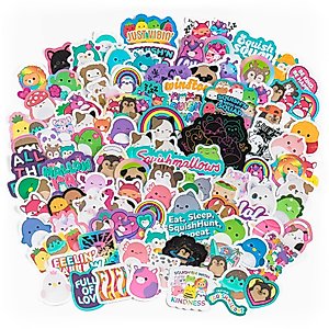 Fashion Angels Squishmallows Vinyl Sticker Pack - Includes 100 Large Squishmallows Stickers - Water Resistant Stickers - Join The Squish Squad - Accessorize Notebooks, Journals & More - Multi (50433)