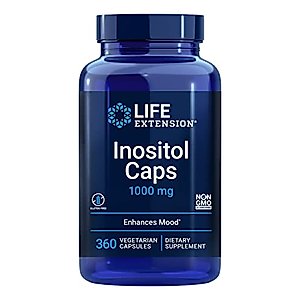 Life Extension Inositol Caps 1000 mg - Myo-inositol Supplement - Gluten-Free, Non-GMO, Vegetarian - 360 Capsules