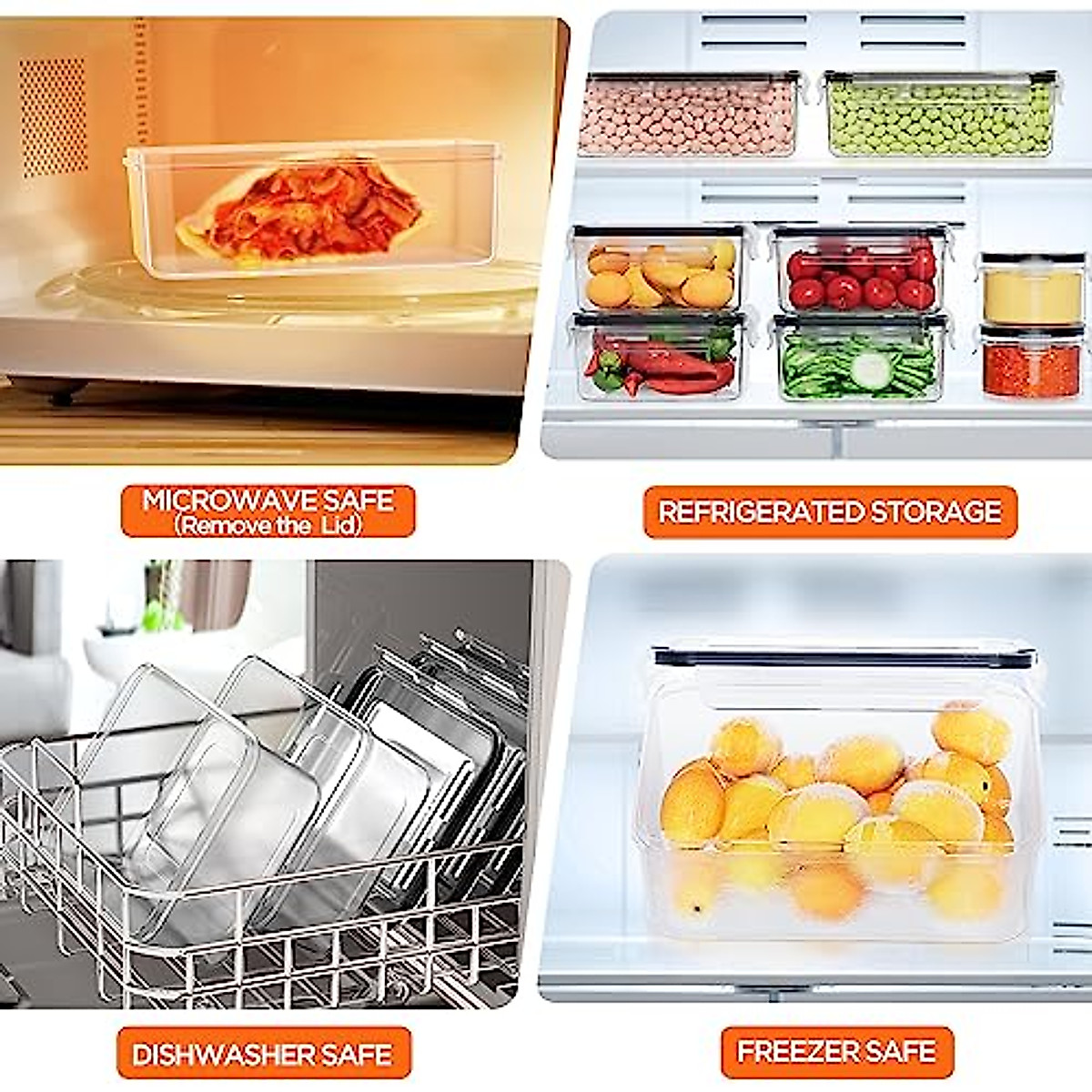 JSCARES Airtight Food Storage Containers - 28 Pcs (14 Lids & 14 Containers) BPA-Free Microwave Dishwasher/Freezer Safe Plastic Food Containers Set for Kitchen Organization for Meal Prep & leftover