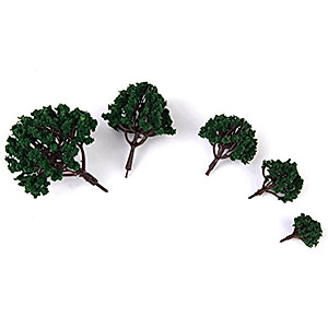 WINOMO Model Scenery Landscape Trees Scale Trees Diorama Models Model Train Scenery Architecture Trees, Model Railroad Scenery 20pcs 3CM-8CM (Dark Green)