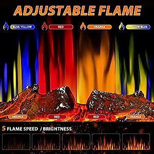 Antarctic Star 16 Inch Electric Fireplace, Freestanding Fireplace Stove with 3D Flame Effect, Small Electric Fireplace Heaters for Indoor Use with Remote, Temperature Adjustment, ETL Certified, Black…