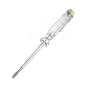 Fielect Test Screwdriver, Voltage Detector Pen Light Circuit Tester Electric Test Pen Screwdriver Neon Tube AC/DC 100-500V Clear 1pcs