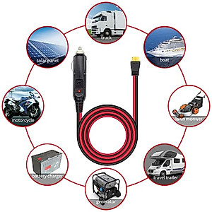 XT60 Extension Cable Cigarette Plug Extension Cable XT60 to Cigarette Plug 10Feet 14AWG XT60 Adpter Cable Compatible with Solar Panel RV Portable Power Station Solar Generator