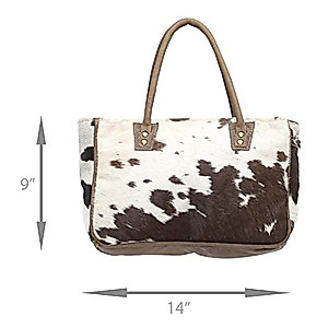 Myra Bags Bucket Genuine Leather with Animal Print Tote, Brown, Size One_Size, Tan, Khaki, Brown, One_Size