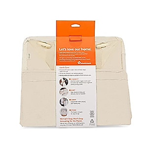 Full Circle Loads of Fun Collapsible Hamper – Laundry Basket for Dirty Clothes & Towels– Tall Standing Organic Cotton Laundry Bag with Long Handles - Ideal for Bathroom, Bedroom or Kids’ Room, Natural